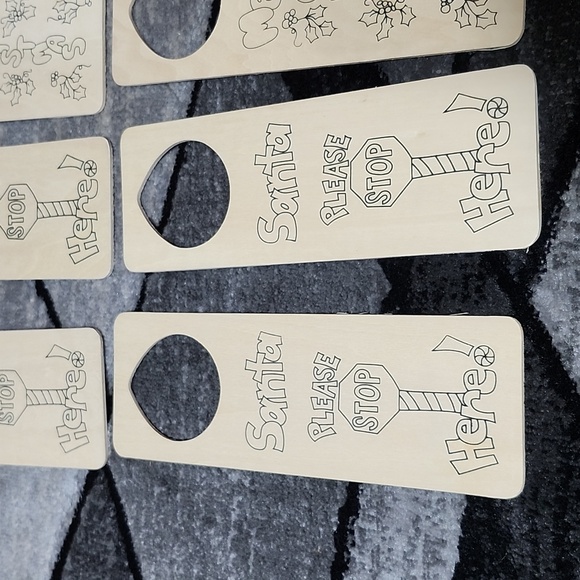 Michaels | Holiday | Vintage 999 Diy Christmas Door Knob Hangers Unfinished Signs 8 Pcs Wood ...